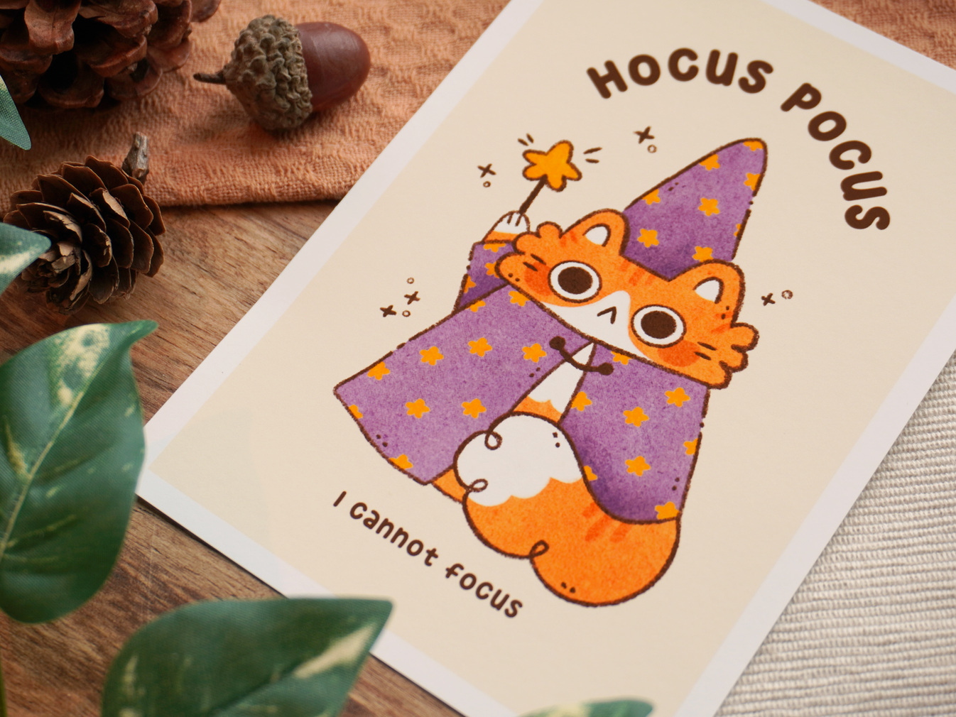 Hocus Pocus Wizard Cat Art Print – Bymossypine