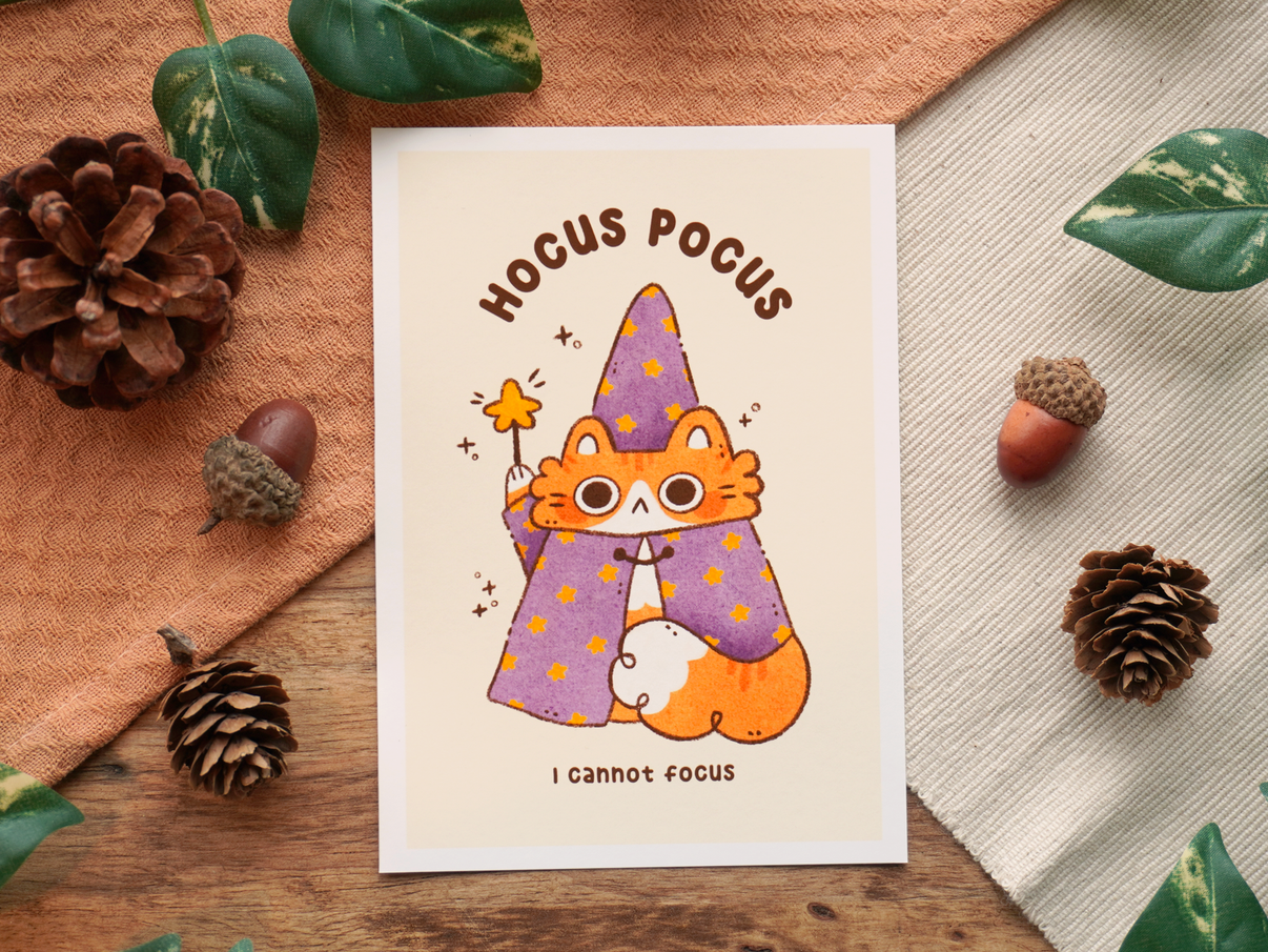 Hocus Pocus Wizard Cat Art Print – Bymossypine